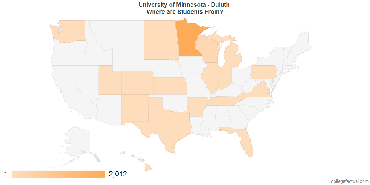 Undergraduate Geographic Diversity at University of Minnesota - Duluth